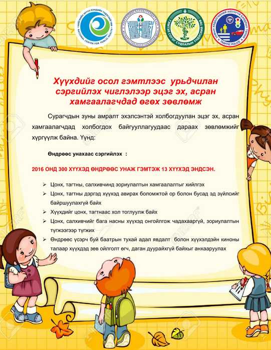 Хүүхдийг осол гэмтлээс урьдчилан сэргийлэх чиглэлээр эцэг эхчүүдэд