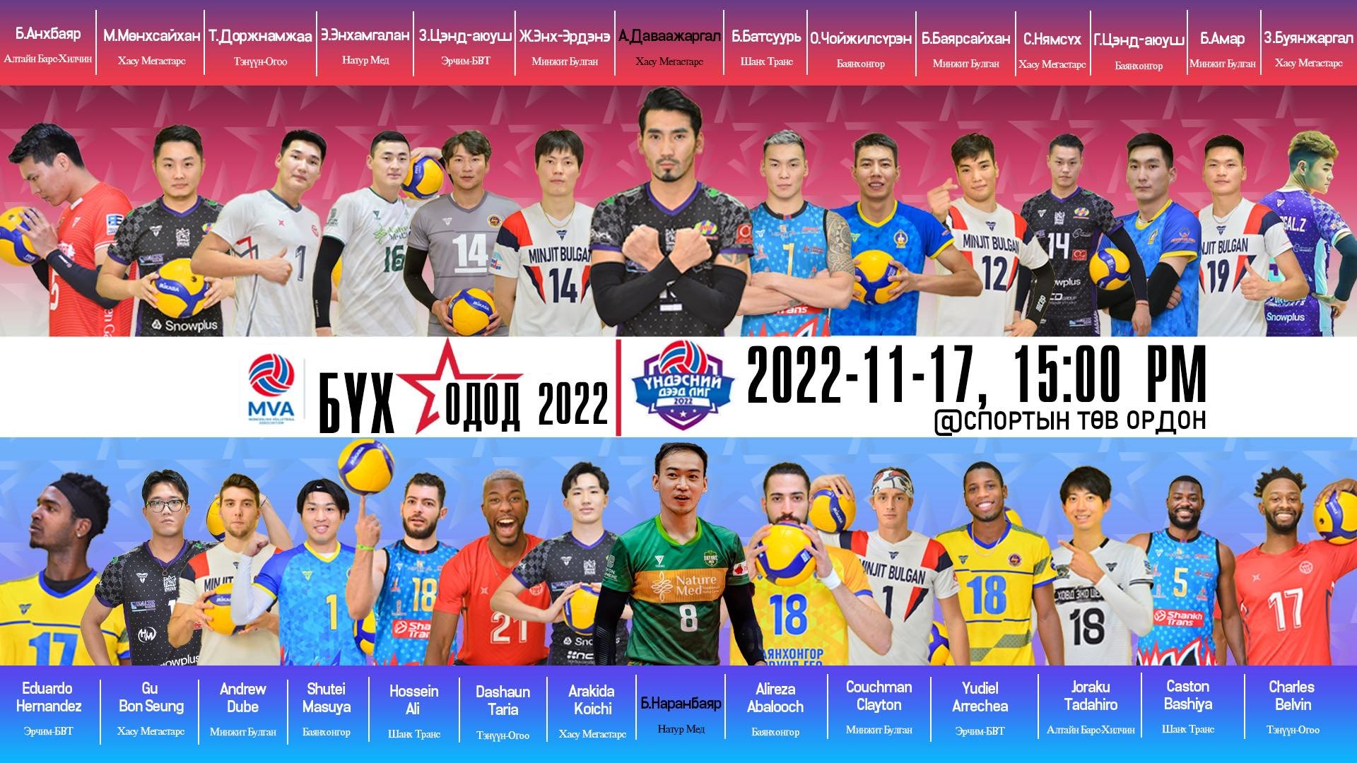 Монголын Волейболын Үндэсний дээд лигийн "Бүх одод"-ын тоглолт болно