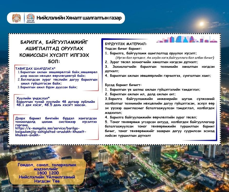 Нийслэлийн Хяналт шалгалтын газар нь хуулиар хүлээсэн чиг үүргийн ...